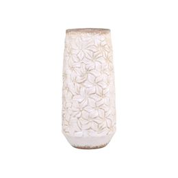 Chic Antique Colmar Vase mit Blumenmuster, Ø15 x H33 cm, antik creme