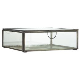 IB Laursen Quadratische Glasbox mit Deckel, 21,5 x 21,5 x 7,3 cm, schwarz