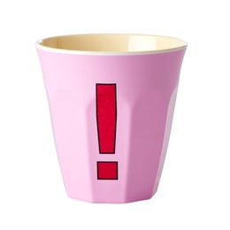 Rice Melamin Becher mit Ausrufezeichen, Ø9 x H9cm, pink