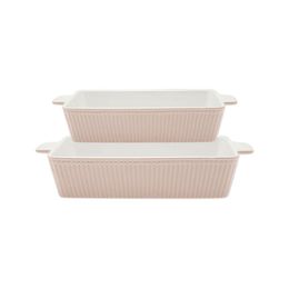 GreenGate Auflaufform Alice rechteckig 2er Set, 16/22x27/36 cm, creamy fudge