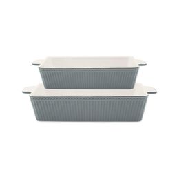 GreenGate Auflaufform Alice rechteckig 2er Set, 16/22x27/36 cm, stone grey