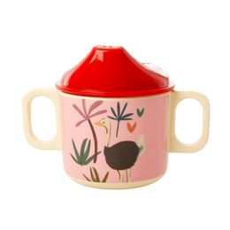 Rice Melamin Schnabelbecher Jungle Animals, Ø7.7 x H10cm, pink