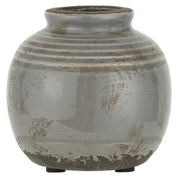 IB Laursen Mini Vase mit Rillen, H7,5/Ø8 cm, grau