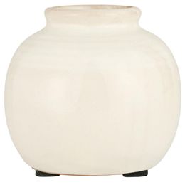 IB Laursen Mini Vase mit Rillen, H7,5/Ø8 cm, weiss