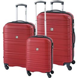 Paradise by CHECK.IN Trolleyset Santiago, 4 Rollen, (Set, 3 tlg), rot