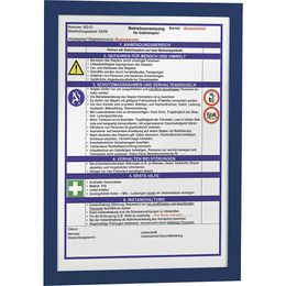 Durable DURAFRAME® Info-Rahmen, selbstklebend, magnetisch, für DIN A4, Rahmen blau, VE 10 Stk