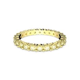 Swarovski Fingerring Matrix, Rundschliff, mit Swarovski® Kristall, gelb|goldfarben|weiß