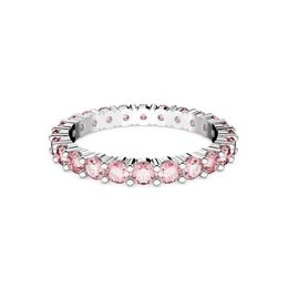 Swarovski Fingerring Matrix, Rundschliff, mit Swarovski® Kristall, rosa|silberfarben