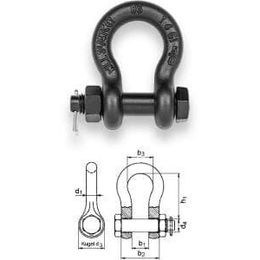 SAFETEX Sch&auml;kel 1,50 t hochfest verg&uuml;tet, geschweift mit Bolzen, Mutter und Splint BLACKLINE