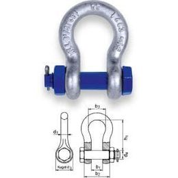 SAFETEX Sch&auml;kel 4,75 t hochfest verg&uuml;tet,3/4" geschweift mit Bolzen, Mutter und Splint