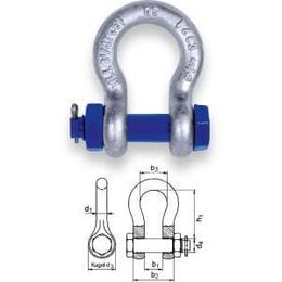 SAFETEX Sch&auml;kel 3,25 t hochfest verg&uuml;tet, 5/8" geschweift mit Bolzen, Mutter und Splint