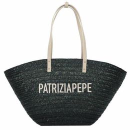 Patrizia Pepe Summer Straw Shopper Tasche 40 cm nero