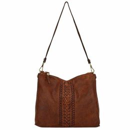 Campomaggi Schultertasche Leder 30 cm cognac