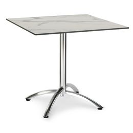 Best Klapptisch Firenze 80x80cm eckig silber/Marmor