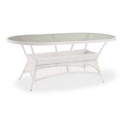 Best Alu-Korbtisch Madelene oval 180x100cm weiss