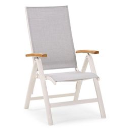 Best 2x Klappsessel Cavalese weiss/Teak