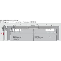 dormakaba - Türschließer ts 93B GSR-EMF2-V Größe en 2-5 , 2 Flügel mit Gleitschiene und Feststellung, silber