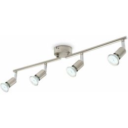 B.K.LICHT Led Deckenleuchte GU10 Metall Lampe Decken-Spot schwenkbar 4-flammig Wohnzimmer