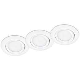 Trio Leuchten - Runde led Einbaustrahler rila Decke 3er Set Spot schwenkbar Weiß matt 5 Watt