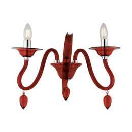 ESTEFan Twin 2-flammige Kerzen-Wandleuchte Rot 39x29x23cm - Fan Europe