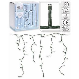 Pollin LED-Lichterkette Eiszapfen ,360 LEDs, 230 v, ip 44, 8 Funktionen, kaltweiß