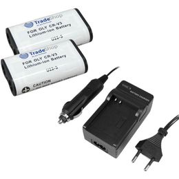 TRADESHOP Set-angebot: 2x Li-Ion Kamera Akku + Ladegerät mit Kfz Adapter für Kodak Easyshare DX4900 DX6340 Z650 Z700 Z740 Z812is C310
