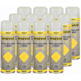 Brehma - 12x Markierungsspray Forstspray Markierungsfarbe leuchtgelb 500ml