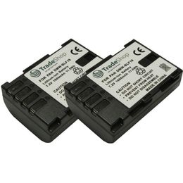 TRADESHOP 2x Trade-shop Li-Ion Akku 1600mAh ersetzt DMW-BLF19 DMW-BLF19E passend für Panasonic Lumix DC-GH5 DC-G9 DC-GH9 DMC-GH3 DMC-GH4 Ersatz Batterie