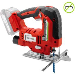 Greencut - Stichsäge 20V, Lithium-Akku nicht inbegriffen, 4 Blattpositionen, einstellbare Geschwindigkeit und Schnitttiefe bis zu 65 mm SRJ200L-SB