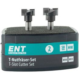 ENT EUROPEAN NORM TOOLS Ent 09047 2-tlg. hw T-Nutfräser-Set optimiert für M10 M12 Sechskantschrauben, hw , Schaft (s) 8 mm