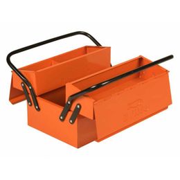 Metall-Werkzeugkasten mit drei Fächern und Verriegelungsmöglichkeit, 275 mm x 210 mm x 435 mm, orange, 3 Fächer - Bahco