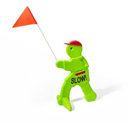 Benni Brems Warnfigur Warnschild für Kinder in Neon Grün mit Fahne Achtung spielende Kinder Warnpuppe KidAlert - Grün - Step2