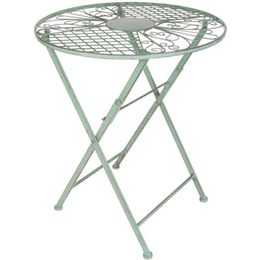 Spetebo Metall Klapptisch antik grün - 71 x 60 cm - Tisch für Garten und Balkon