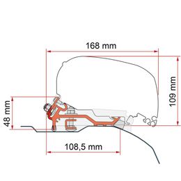 Fiamma Kit silber Fiat Ducato H2 Markisenadapter F65/F80