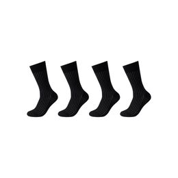 Camano Socken (Packung, 4-Paar) Elegante Optik: feine, zweifarbige Rippstruktur, schwarz