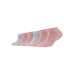 Camano Sneakersocken (Packung, 6-Paar) Hoher Anteil an gekämmter Baumwolle, grau|rosa
