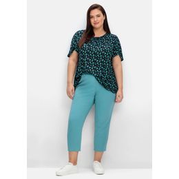 sheego Große Größen: Schmale 7/8-Hose mit Gummibund, aus Twill, aqua, Gr.46