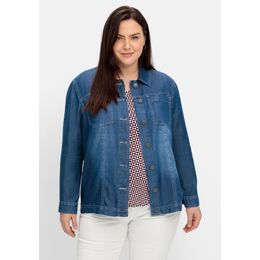 sheego Große Größen: Hemdjacke in Jeans-Optik, aus TENCEL™ Lyocell, blue Denim, Gr.44