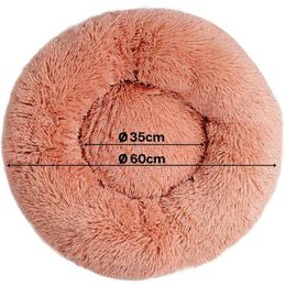 Lionto - Hundebett, Plüsch in Donut-Form, (l) 60 cm Durchmesser, rosa