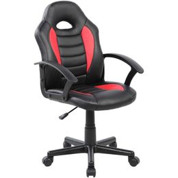 Gaming-Stühl Hervey, Kinder-Gaming-Sessel, Schreibtischstuhl, Cm 56x55h89/100, Schwarz und Rot