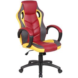 Altri - Gaming-Stühl Caloundra, Gaming-Sessel für Erwachsene, Schreibtischstuhl, Cm 66x61h104/114, Rot und Gelb