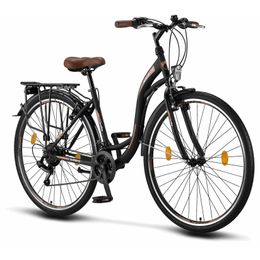 Licorne Bike Stella Premium City Bike 20,24,26 und 28 Zoll Fahrrad für Mädchen Herren und Damen 21 Gang (6 Gang bei 20 Zoll) Holland Citybike