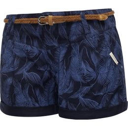 Ragwear Shorts Heeven Organic (2-tlg) leichte Hotpants mit hochwertigem Flechtgürtel, blau