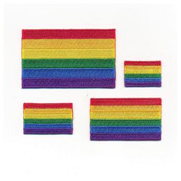 hegibaer Aufnäher 4 Regenbogen Flaggen LGBT Pride Gay Patch Aufnäher Aufbügler Set 1281