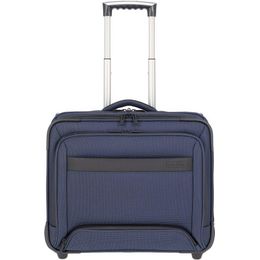 Travelite Weichgepäck-Trolley Meet, 48 cm, marine, 2 Rollen, Handgepäck-Koffer mit 15,6-Zoll Laptopfach und Trolley-Aufsteck-System, blau