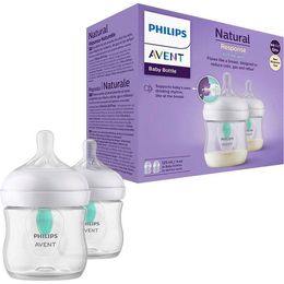 Philips Avent Babyflasche Natural Response SCY670/02, 2 Stück, mit dem AirFree Ventil, 125 ml, ab 0 Monaten, weiß