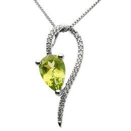 Firetti Kettenanhänger Schmuck Geschenk Gold 333 Halsschmuck Anhänger Halskette, mit Granat oder Peridot und Brillanten, goldfarben|grün|weiß