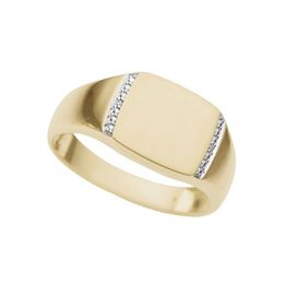 Firetti Diamantring Schmuck Geschenk Gold 333 Herrenring Goldring Siegelring Diamant, mit Brillanten, gelb|goldfarben|weiß