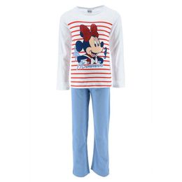 Disney Minnie Mouse Schlafanzug Mädchen Schlafanzug Kinder Pyjama Langarm Shirt + Schlaf-Hose (2 tlg) Mini Maus