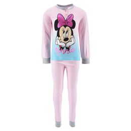 Disney Minnie Mouse Schlafanzug Kinder Mädchen Schlafanzug Kinder Pyjama Langarm Shirt + Schlaf-Hose (2 tlg) Mini Maus